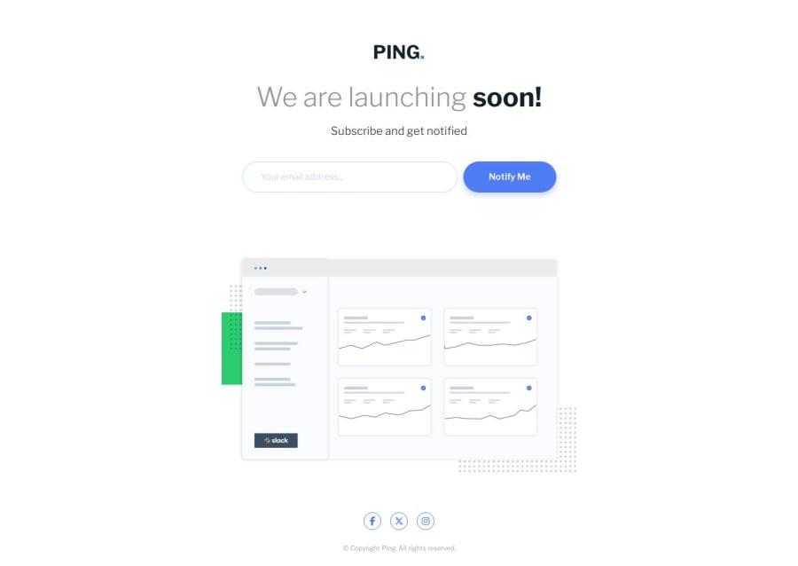 Frontend Mentor Ping Coming Soon Page Html Css And Vanilla