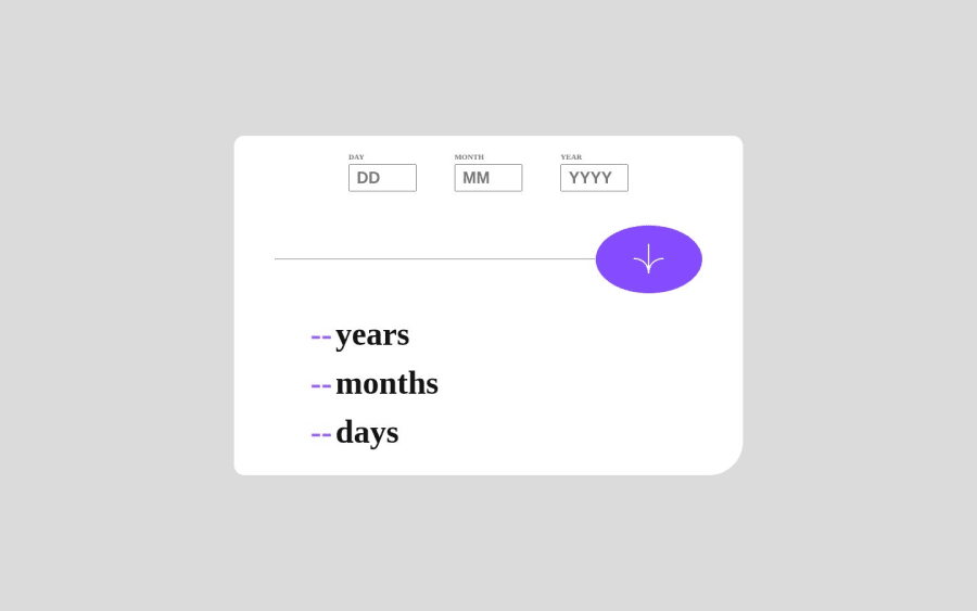 Frontend Mentor Age Calculator Html Sass And Vanilla Javascript