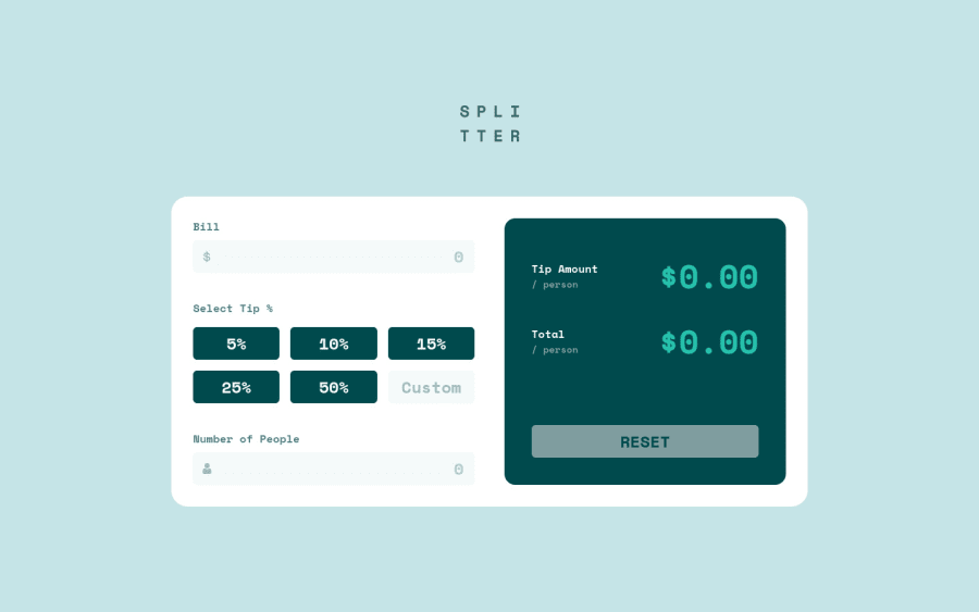 Frontend Mentor Tip Calculator Using Reactjs Coding Challenge Solution