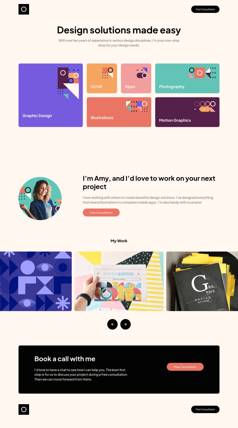 Frontend Mentor Single Page Design Portfolio Coding Challenge Solution