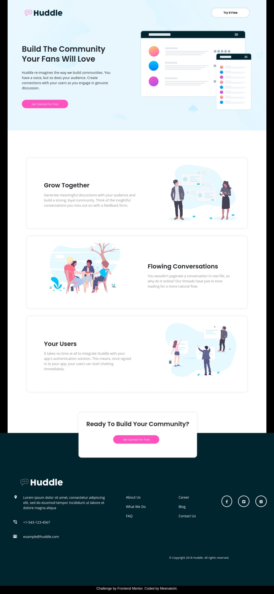 Frontend Mentor Huddle Landing Page Using Html Css Flexbox Coding Challenge Solution