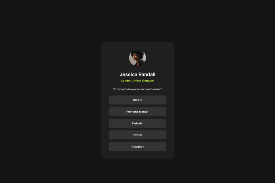 Frontend Mentor Responsive Social Links Profile Built With Html Css
