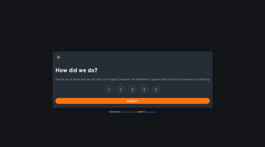 Frontend Mentor Interactive Rating Component With Html Css And Javascript Coding Challenge