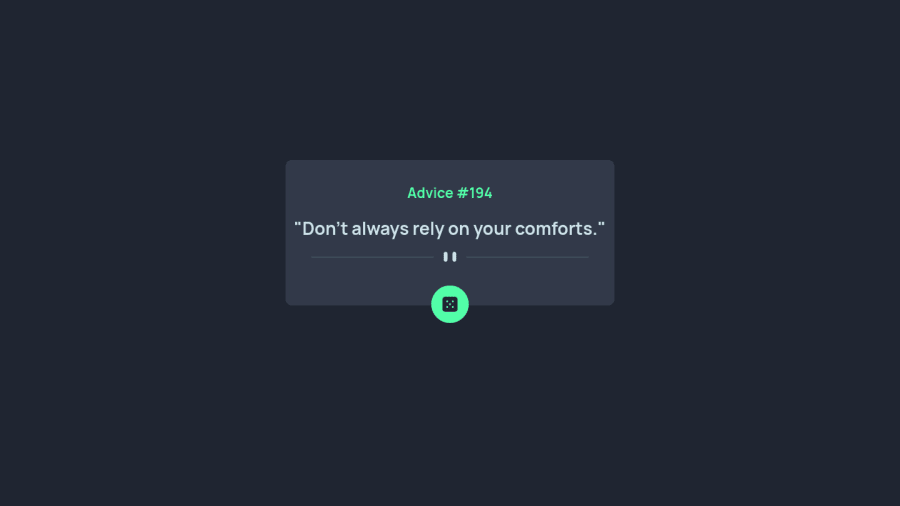 Frontend Mentor Advice Generator Built With Vanilla Js And Using The