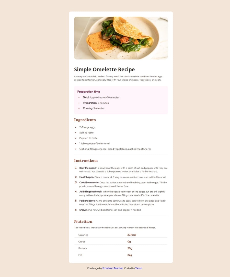 Frontend Mentor Responsive Recipe Page Using Html And Css Coding Challenge Solution
