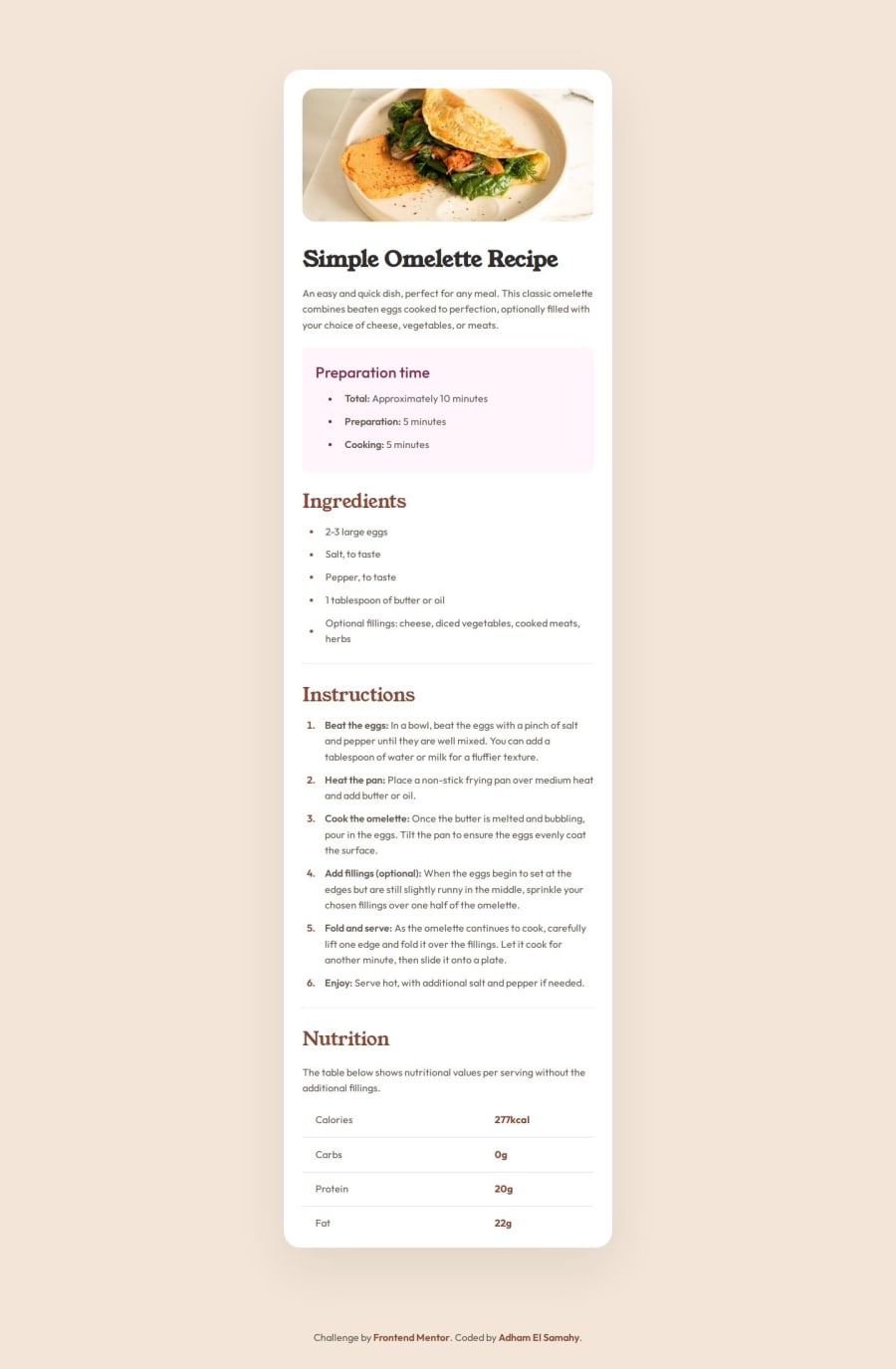 Frontend Mentor Recipe Page Sass Bem Mobile First Flexbox