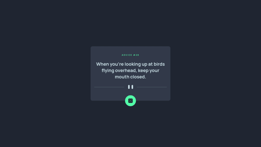 Frontend Mentor Advice Generator App With Vanilla Javascript Coding Challenge Solution