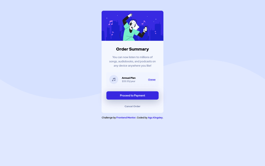Frontend Mentor Mobile First Order Summary Component Using Html Scss Flexbox Coding