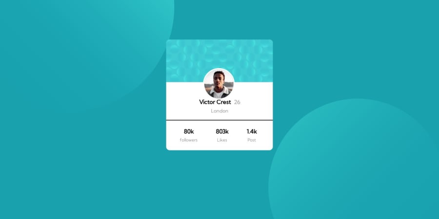 Frontend Mentor Profile Card Componenet Using Position And Allignment