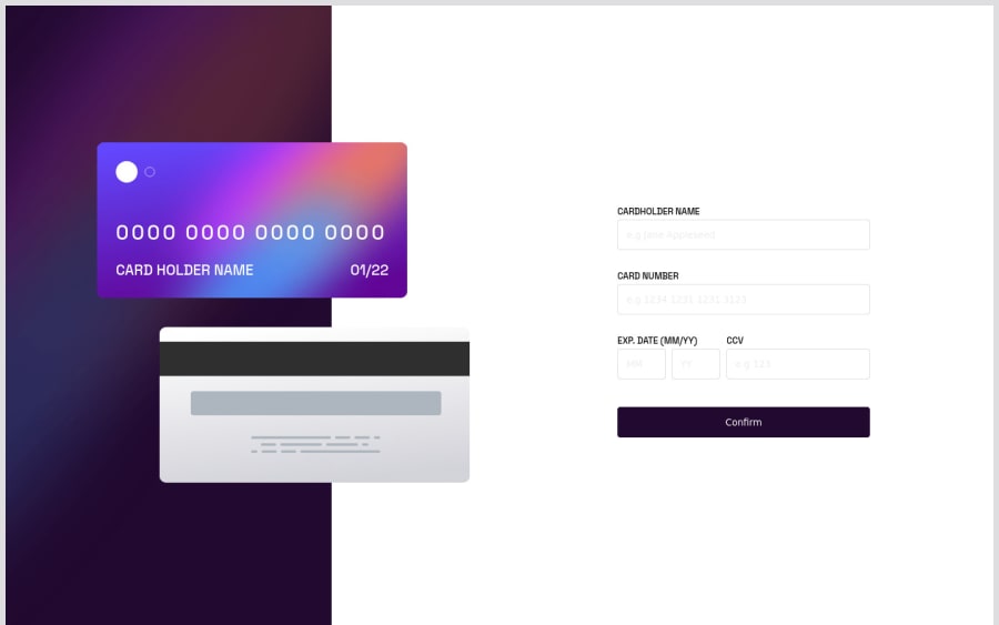Frontend Mentor Interactive Card Detail Form Coding Challenge Solution