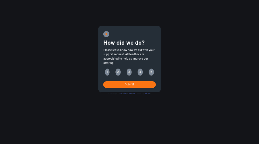 Frontend Mentor Interactive Rating Component Using Replit Code Editor Coding Challenge Solution