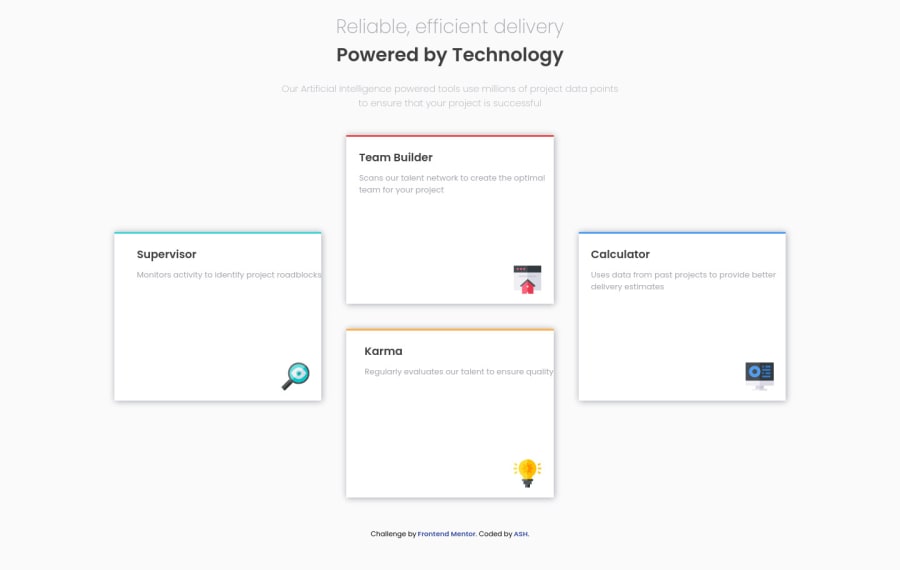 Frontend Mentor Four Card Feature Section Solution Coding Challenge