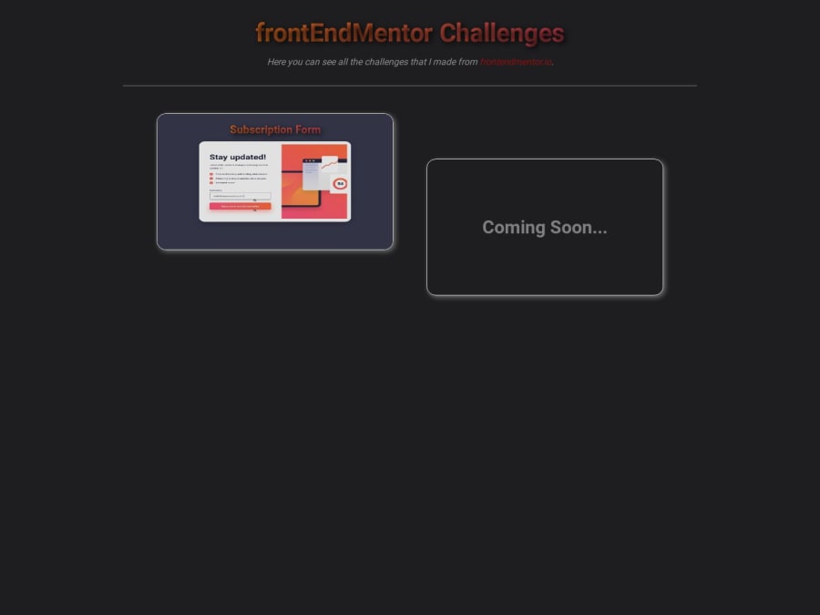 Frontend Mentor Subscription Form With Success Message Using Html Css And Javascript Coding 1617