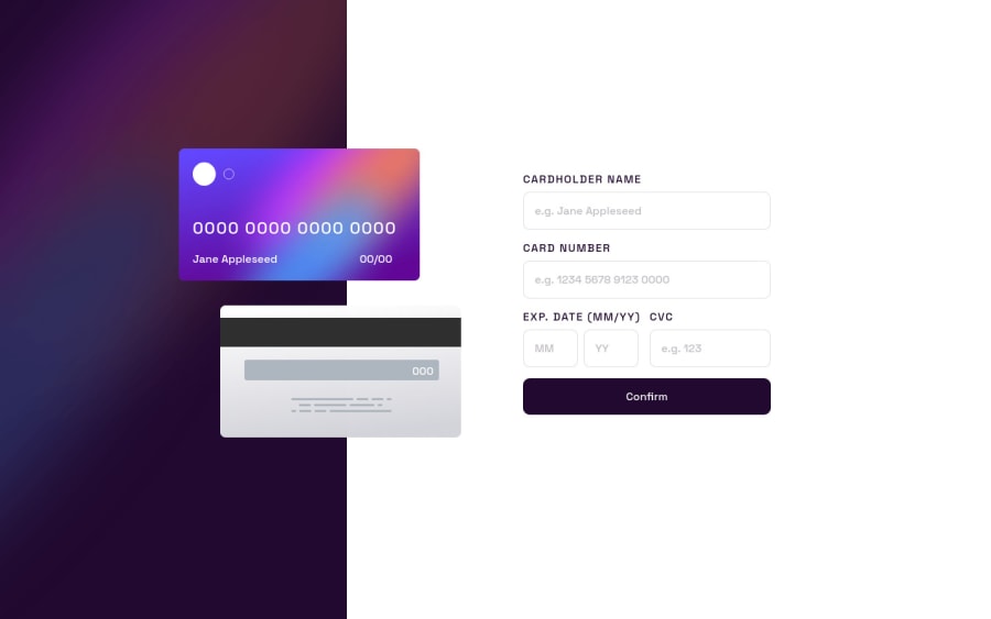 Frontend Mentor Interactive Card Details Form Coding Challenge Solution