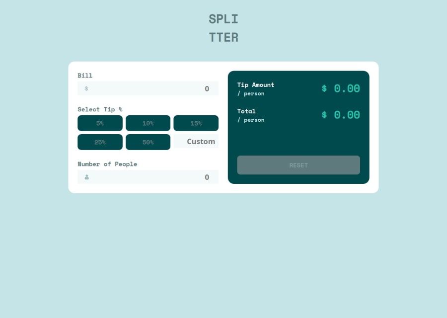 Frontend Mentor Tip Calculator App Using Js Coding Challenge Solution