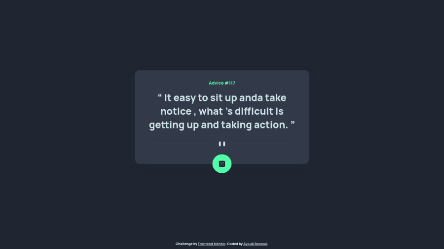 Frontend Mentor Responsive Advice Generator App Coding Challenge Solution