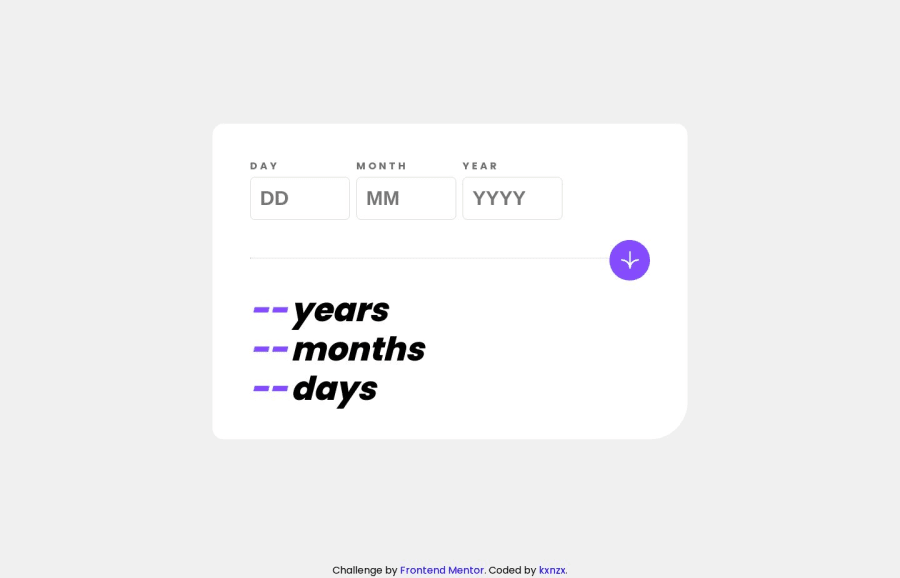 Frontend Mentor Age Calculator App With Vanilla Javascript Coding Challenge Solution