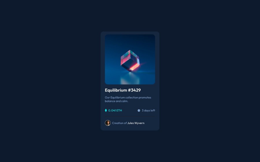 Frontend Mentor Nft Preview Card Component Coding Challenge Solution