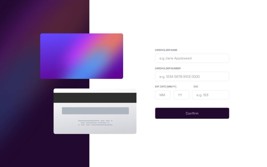 Frontend Mentor Interactive Card Details Using Html Css Javascript Coding Challenge Solution