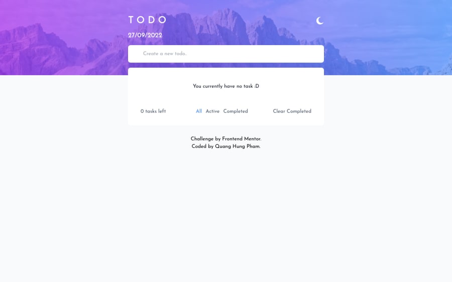 Frontend Mentor Crud Todo App With Redux Toolkit And Tailwind Css