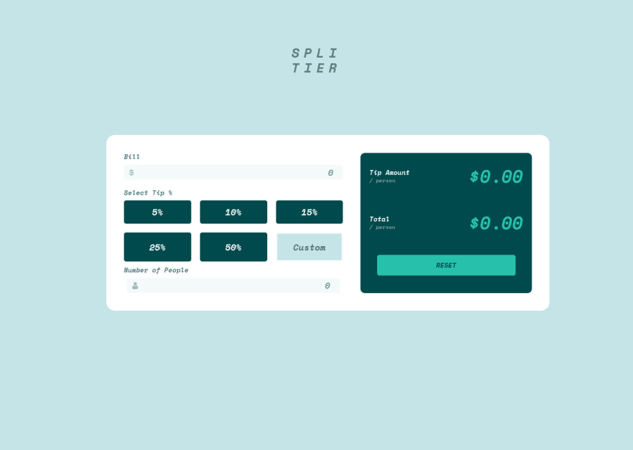 Frontend Mentor Tip Calculator App Main Coding Challenge Solution