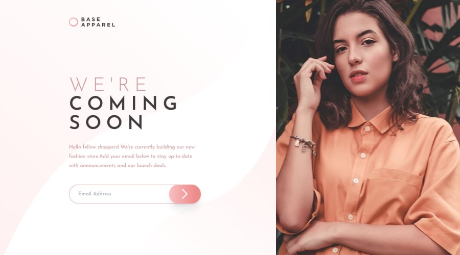 Frontend Mentor Base Apparel Coming Soon Page Tailwind Css Sass