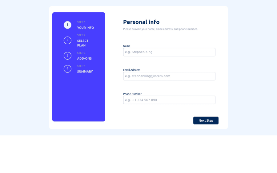 Frontend Mentor Responsive Multi Step Form Using React Tailwind Css
