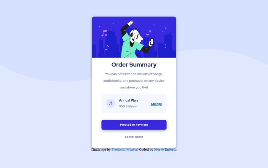Frontend Mentor Order Summary Component Main Coding Challenge Solution