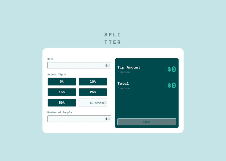 Frontend Mentor Responsive Tip Calculator App Made Using Js Grid