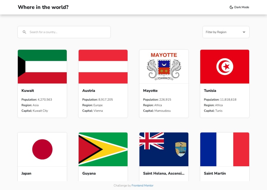 Frontend Mentor React Rest Countries Api With Theme Toggle And System