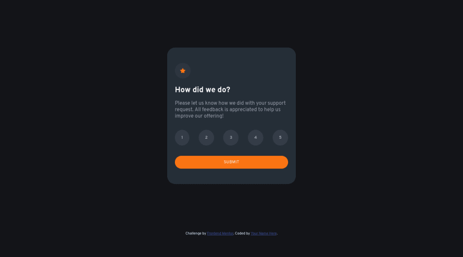 Frontend Mentor Interactive Rating Card Coding Challenge Solution