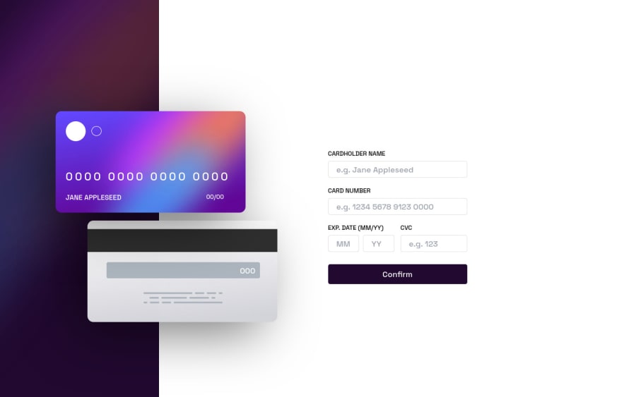 Frontend Mentor Interactive Card Details Form With React And