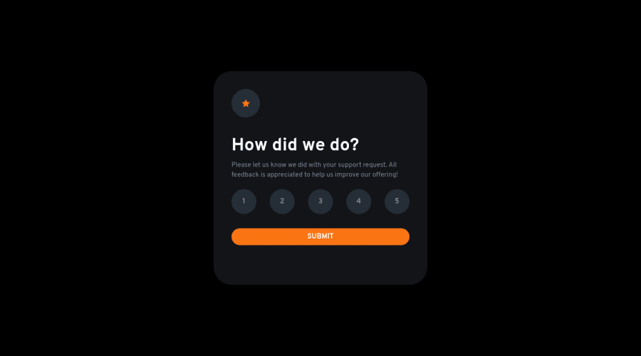 Frontend Mentor Interactive Rating Component Coding Challenge Solution