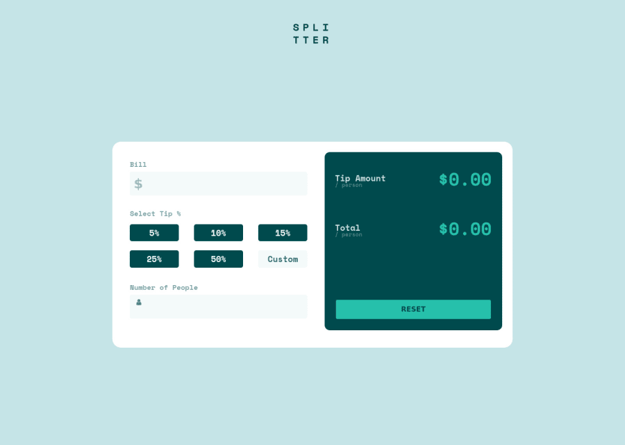 Frontend Mentor Tip Calculator In Html Css Javascript And Sass Coding Challenge Solution