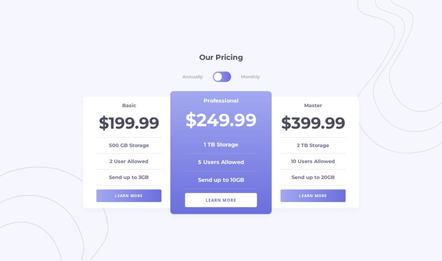 Frontend Mentor Pricing Component With Toggle Using Html Css Javascript Coding Challenge Solution