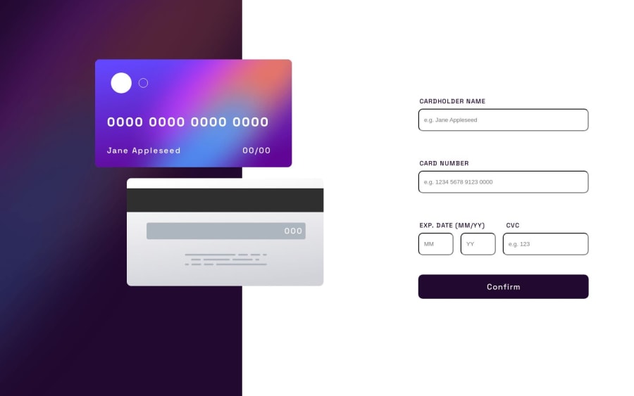Frontend Mentor Interactive Card Details Html Css Js Coding