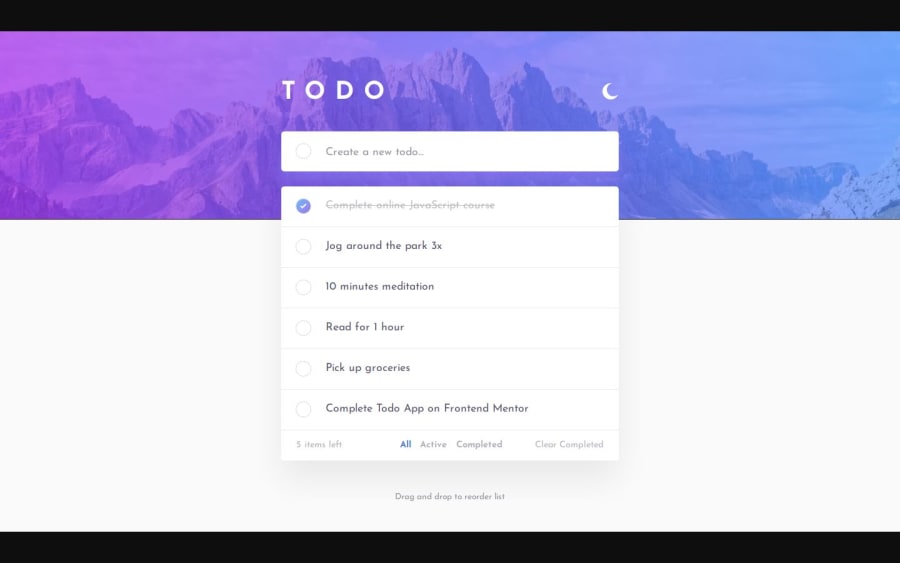 Frontend Mentor Todo App Using Vsc React Tailwind Coding Challenge
