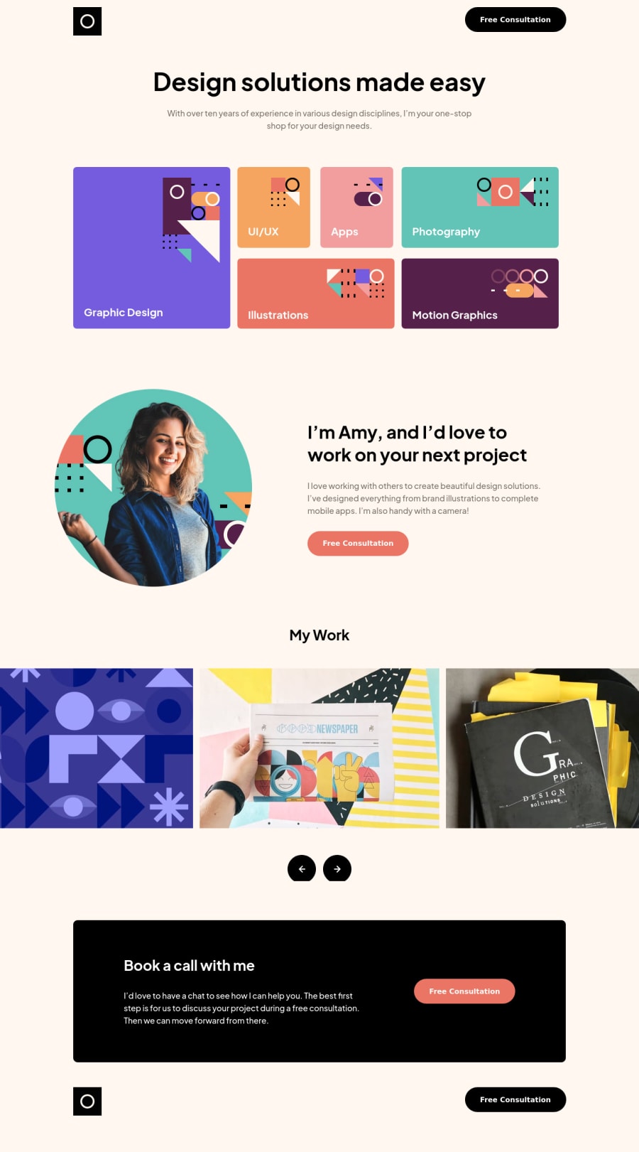 Frontend Mentor Single Page Design Portfolio With Css Grid Flexbox Coding Challenge Solution