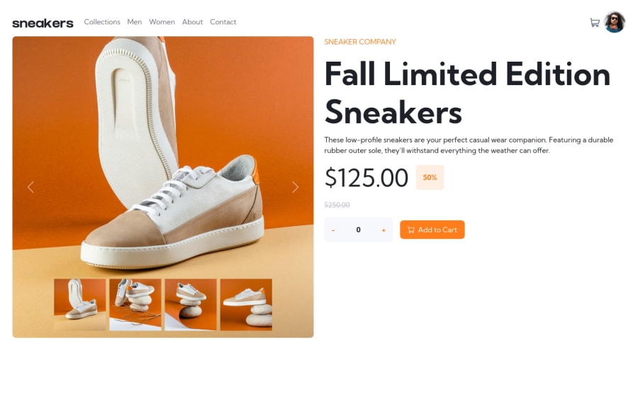 Frontend Mentor E Commerce Product Page Html Bootstrap Javascript Coding Challenge Solution
