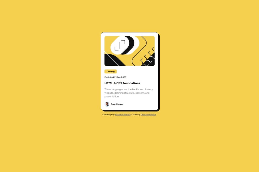 Frontend Mentor Responsive Blog Preview Card Using Css Flexbox Coding