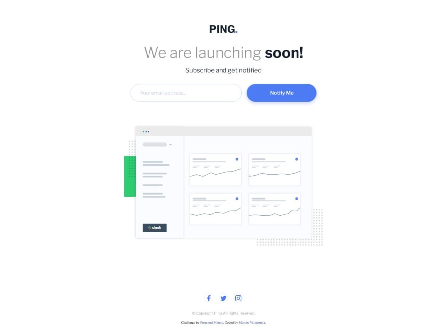 Frontend Mentor Ping Coming Soon Page Solution Mv Coding Challenge
