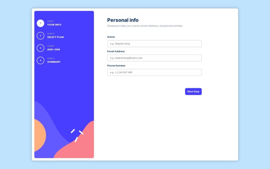 Frontend Mentor Multi Step Form Using Html Css And Javascript Coding Challenge Solution