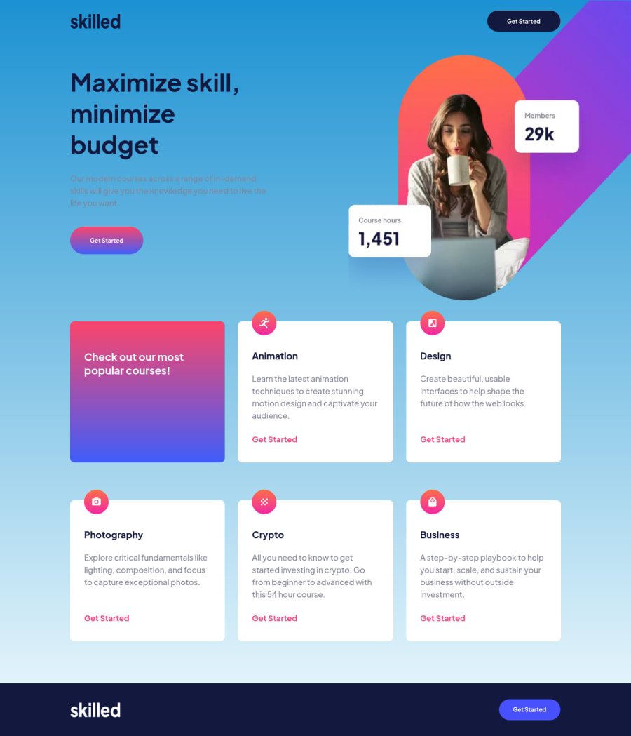 Frontend Mentor Skilled Landing Page Using Html And Css Custom