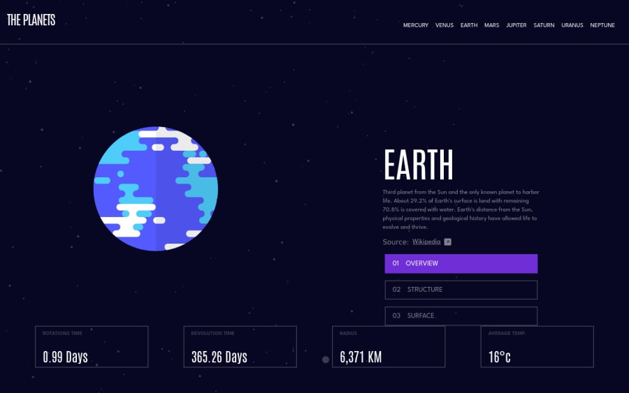 Frontend Mentor Planet Fact Site Nextjs Tailwindcss Typescript