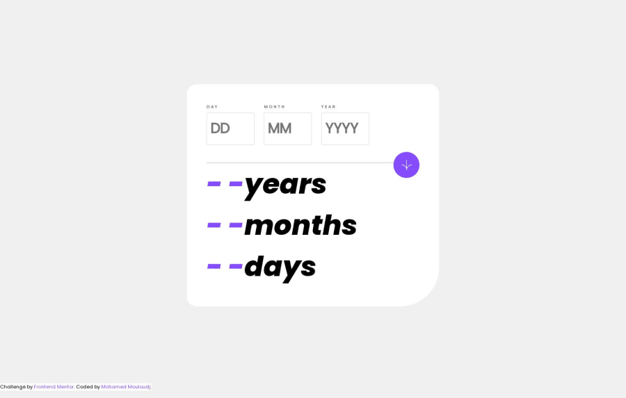 Frontend Mentor Age Calculator App With Htmlcss And Javascript Coding Challenge Solution
