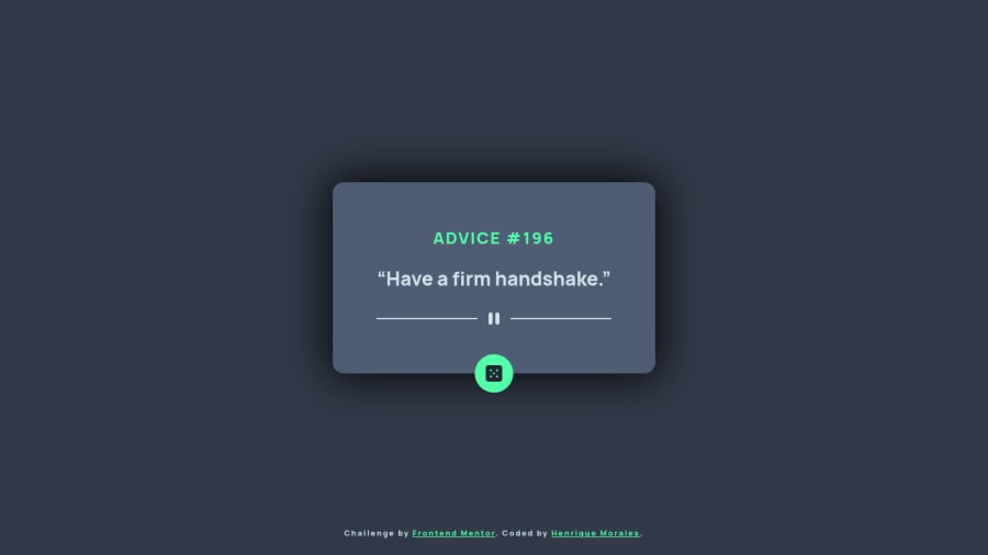 Frontend Mentor Advice Generator Using React Styed Components And