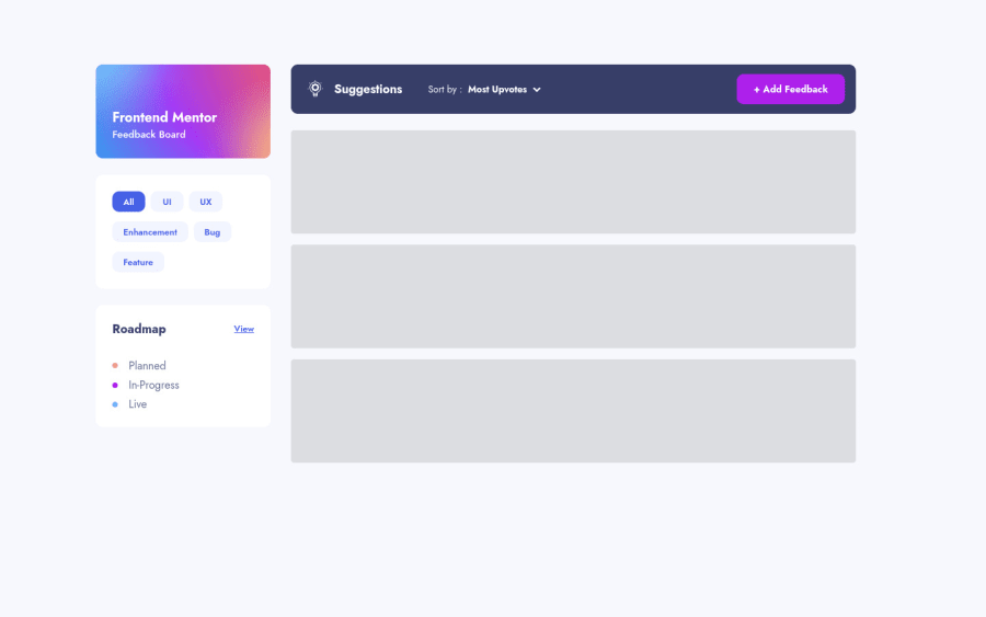 Frontend Mentor Product Feedback With React And Redux And Firebase For The Back End Coding