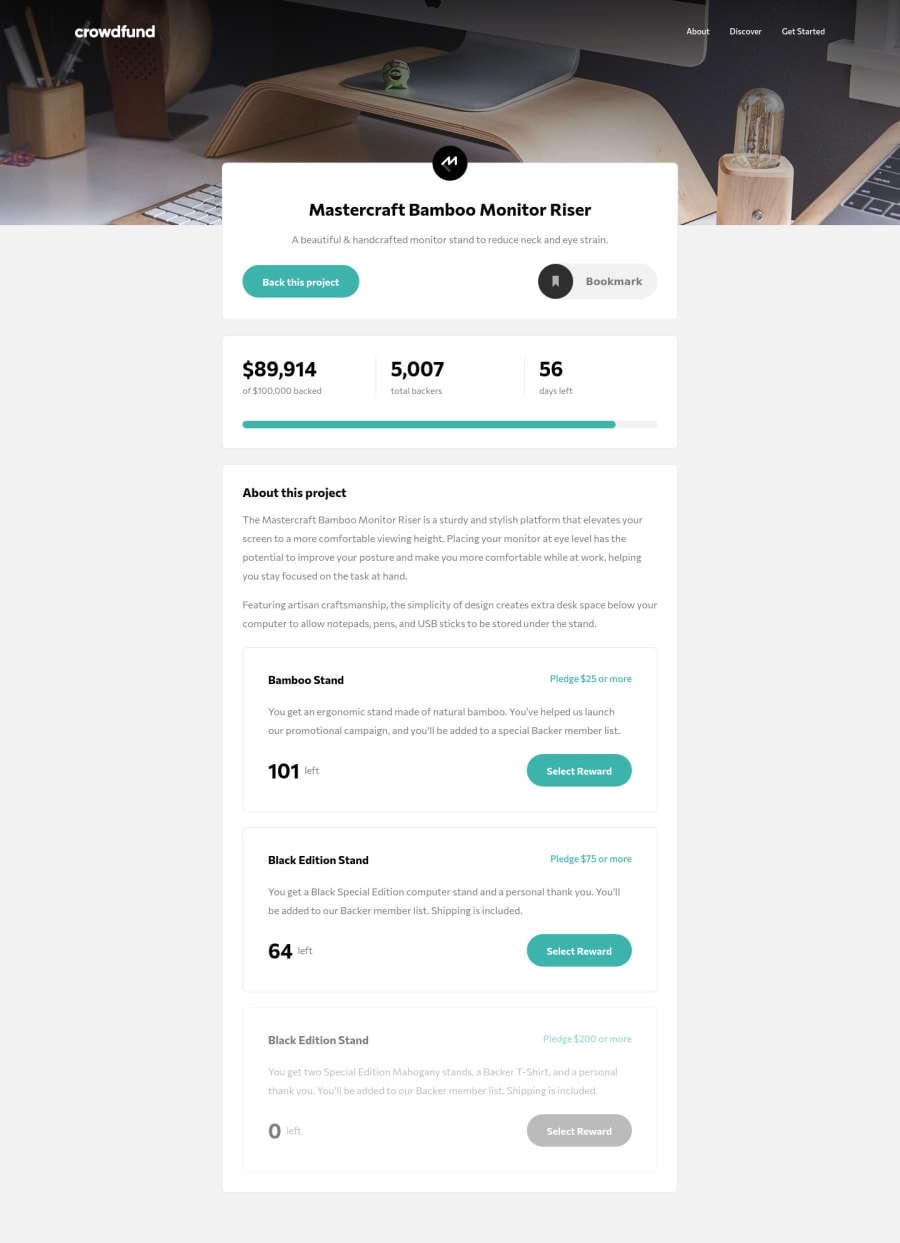 Frontend Mentor Crowdfunding Product Page With Vanilla Js Mvc