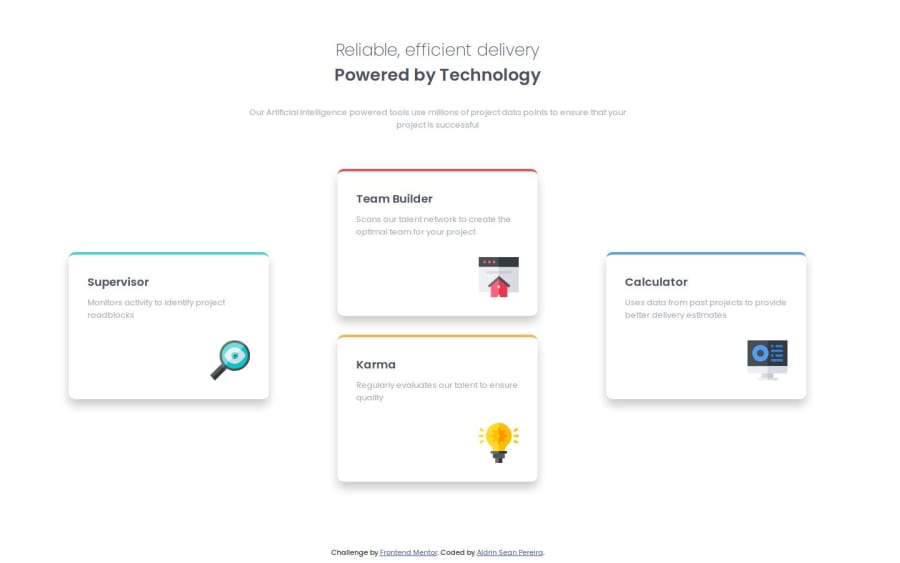 Frontend Mentor Four Card Feature Section Master With Html Css