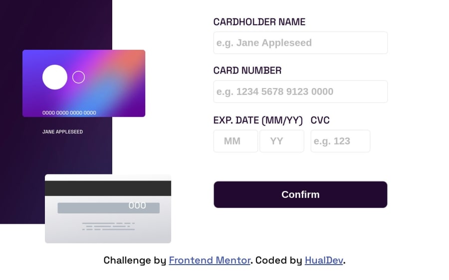 Frontend Mentor Interactive Card Details Coding Challenge Solution